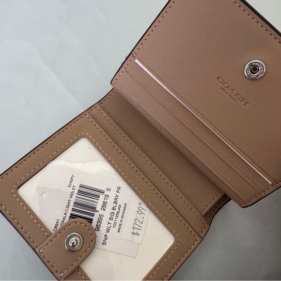 Coach | Bags | Nwt Coach Snap Wallet In Signature Canvas With Blueberry ...